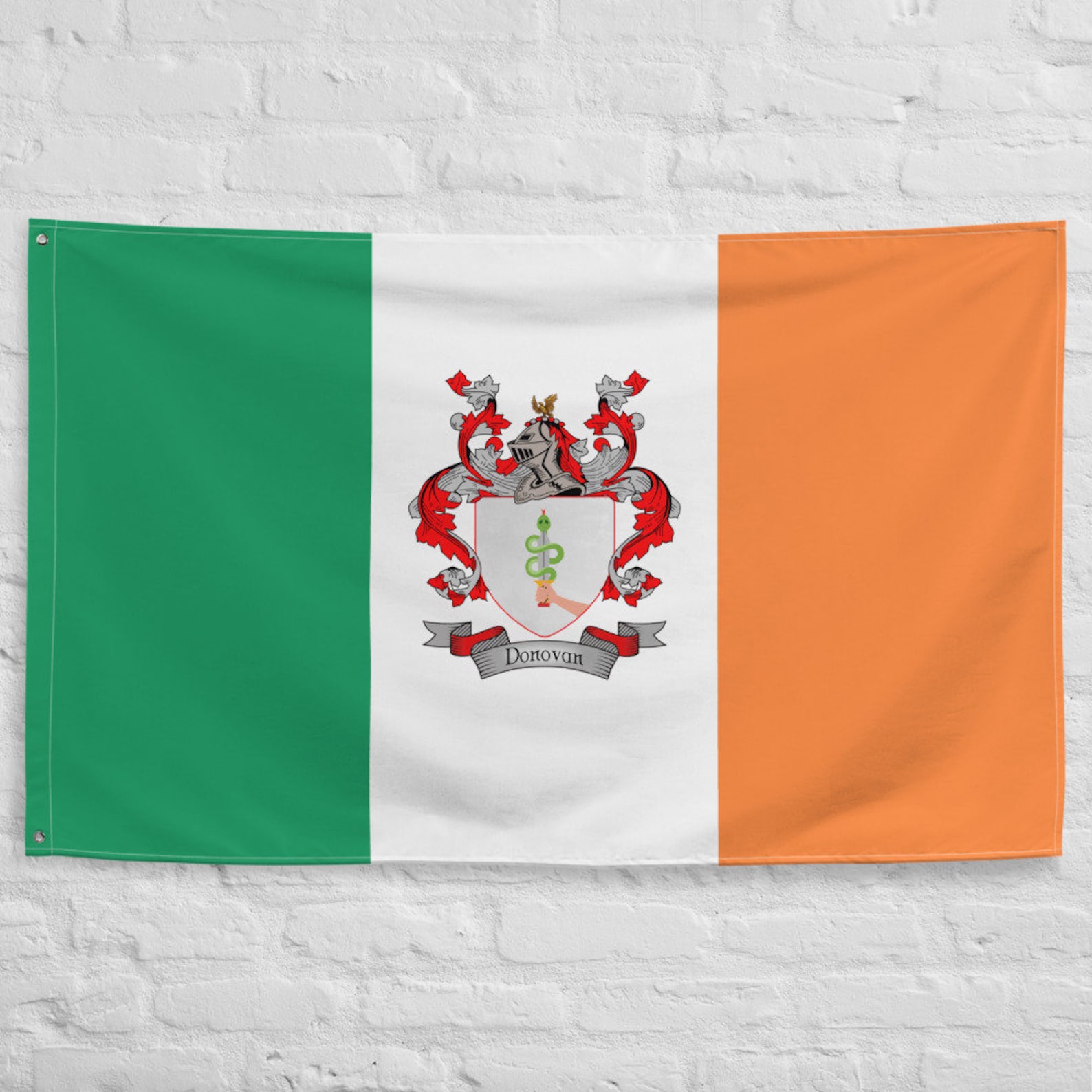 Donovan Irish Coat of Arms Family Crest Ireland Flag | Irish Gifts for ...