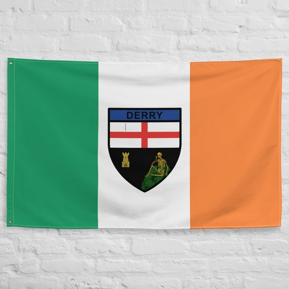 Derry County Coat of Arms Ireland Flag Derry Crest Flag - Etsy