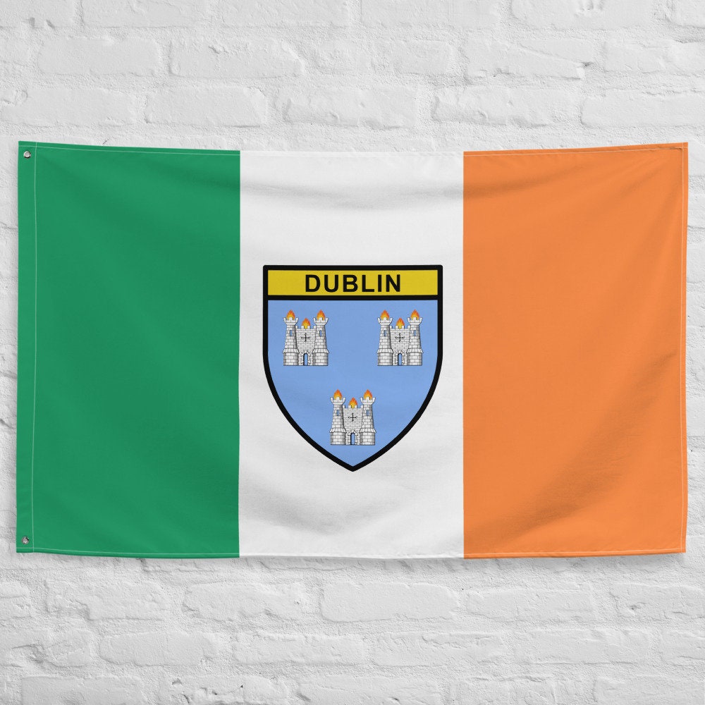 Dublin County Coat of Arms Ireland Flag | Dublin Crest Flag | Ireland ...
