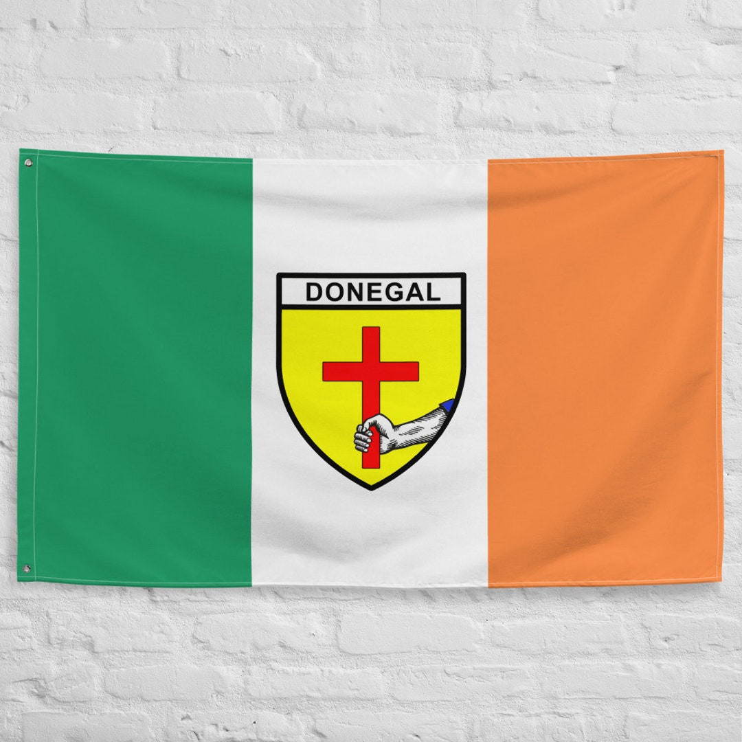 Donegal County Coat of Arms Ireland Flag | Donegal Crest Flag | Ireland ...
