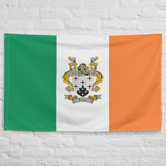 Teague Irish Coat of Arms Family Crest Ireland Flag Irish | Etsy