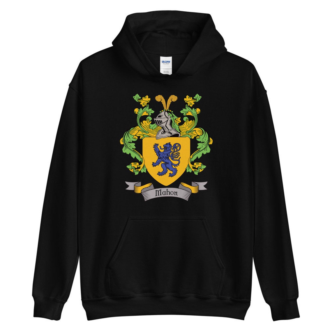 Mahon Coat of Arms - Mahon Family Crest Hoodie Sweatshirt - Etsy