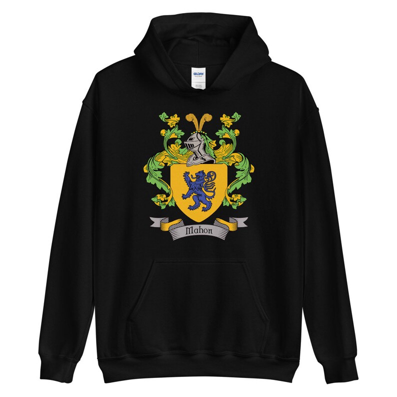 Mahon Coat of Arms - Mahon Family Crest Hoodie Sweatshirt - Etsy
