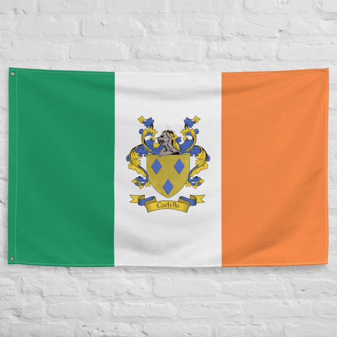 Costello Irish Coat of Arms Family Crest Ireland Flag | Irish Gifts for ...