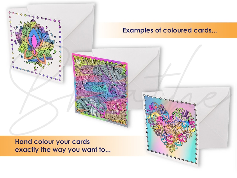 Blank Colouring in Cards for Peace Calm and Relaxation Colour in Your ...
