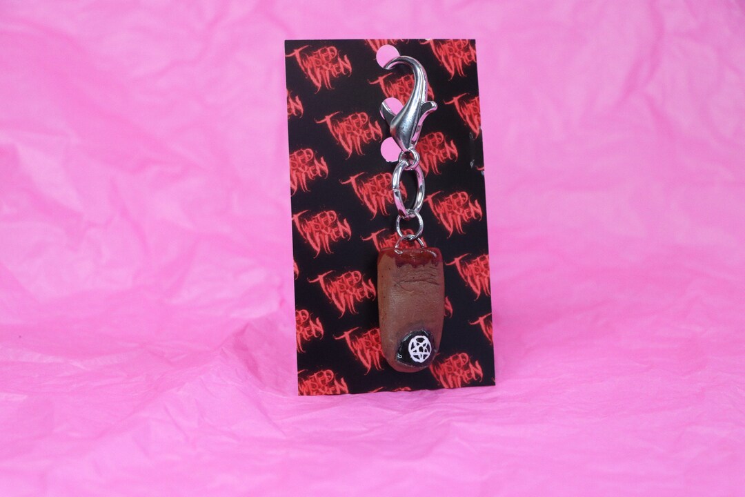 Pentagram Painted Nail Severed Finger Keychain - Etsy