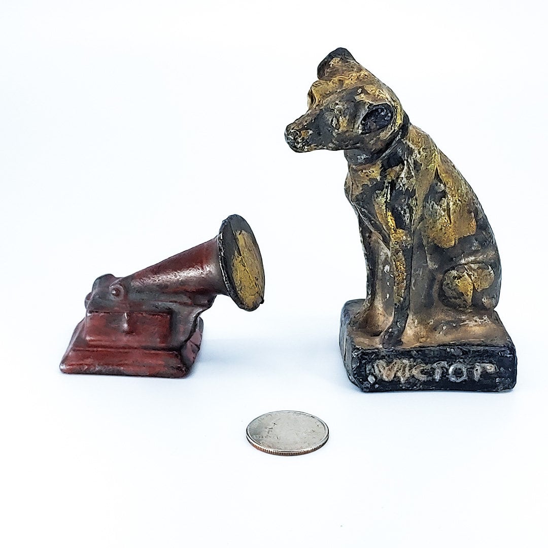 Victor Records Dog and Victorola Record Player Figurines RCA | Etsy