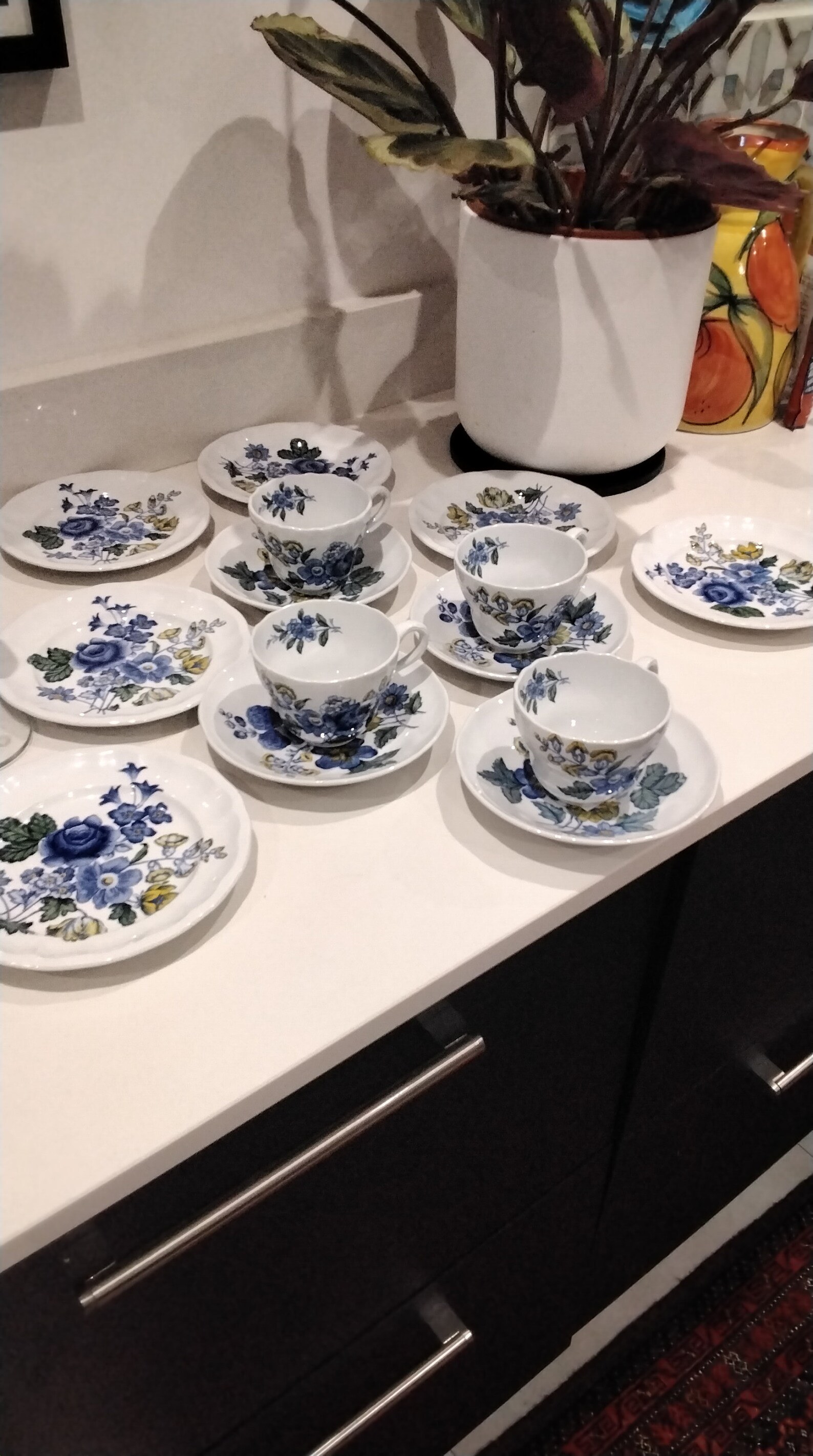 Copeland Spode Blue Flowers 14 Piece Teaset Staffordshire England 1930s ...
