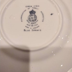 Royal Worcester Blue Sprays, Reproduction Early Worcester 1760. Bone ...