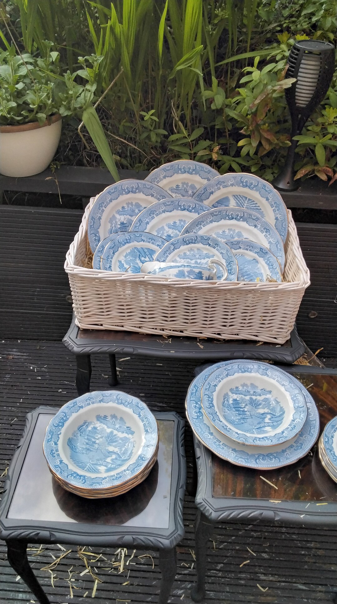 Adderley Fine Bone China 1959, Pale Blue Temple Design, Selection of ...