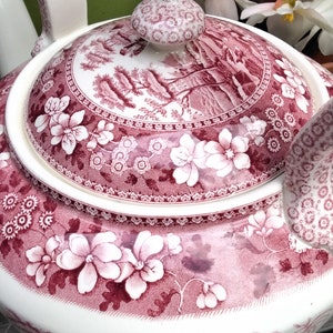 Spode Copeland Tower Pink Kettle, 1960s, Super Stunning, and Mint. UK ...