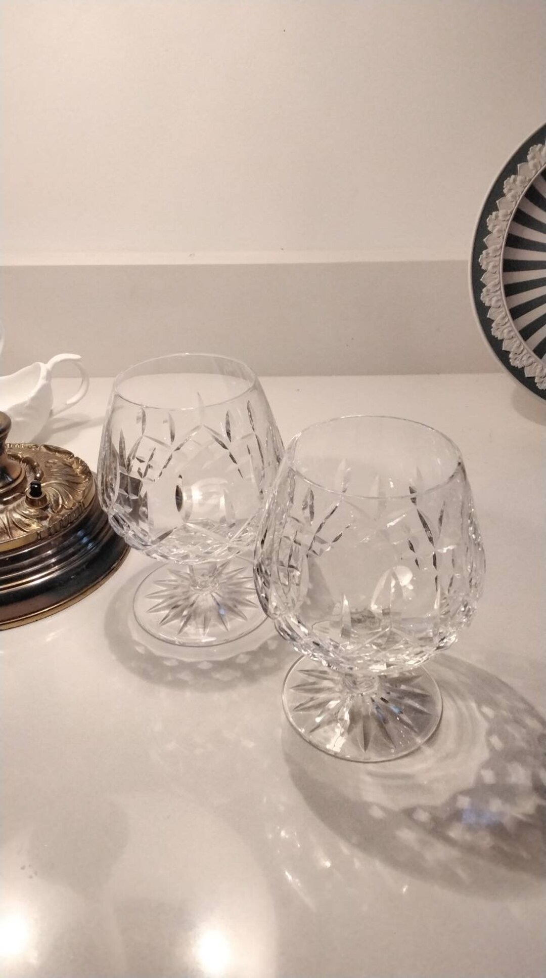 Waterford Crystal Pair Large Brandy Glasses. Original Hand Cut Full ...