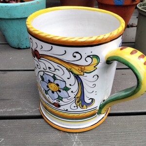 Volpi DERUTA Half Pint Tankard a Mano hand Painted Tuscany Italy. All ...