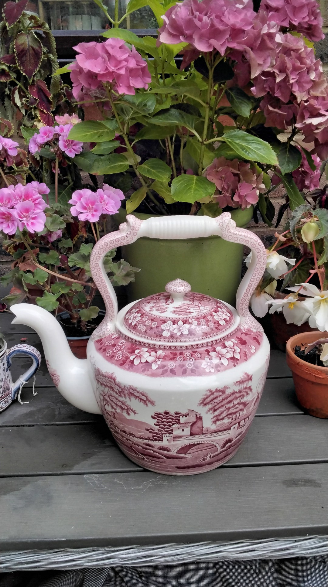 Spode Copeland Tower Pink Kettle, 1960s, Super Stunning, and Mint. UK ...