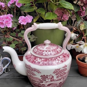 Spode Copeland Tower Pink Kettle, 1960s, Super Stunning, and Mint. UK ...