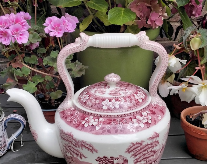 Spode Copeland Tower Pink Kettle, 1960s, Super Stunning, and Mint. UK ...