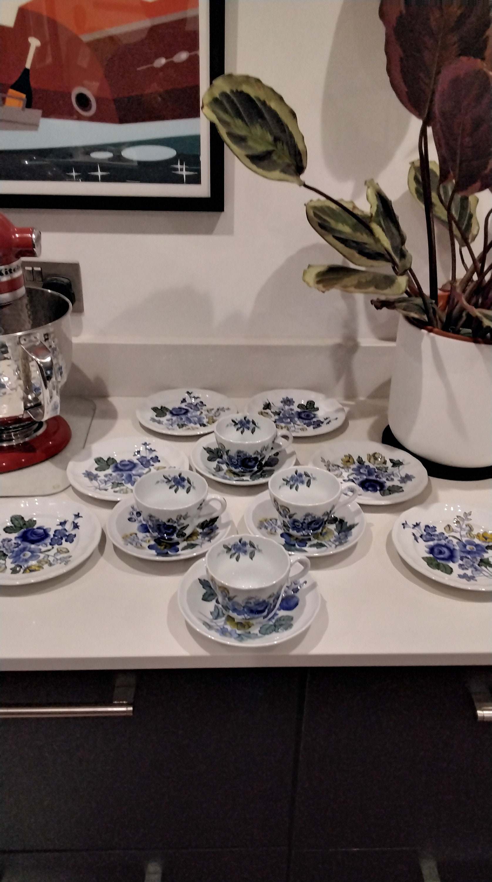 Copeland Spode Blue Flowers 14 Piece Teaset Staffordshire England 1930s ...