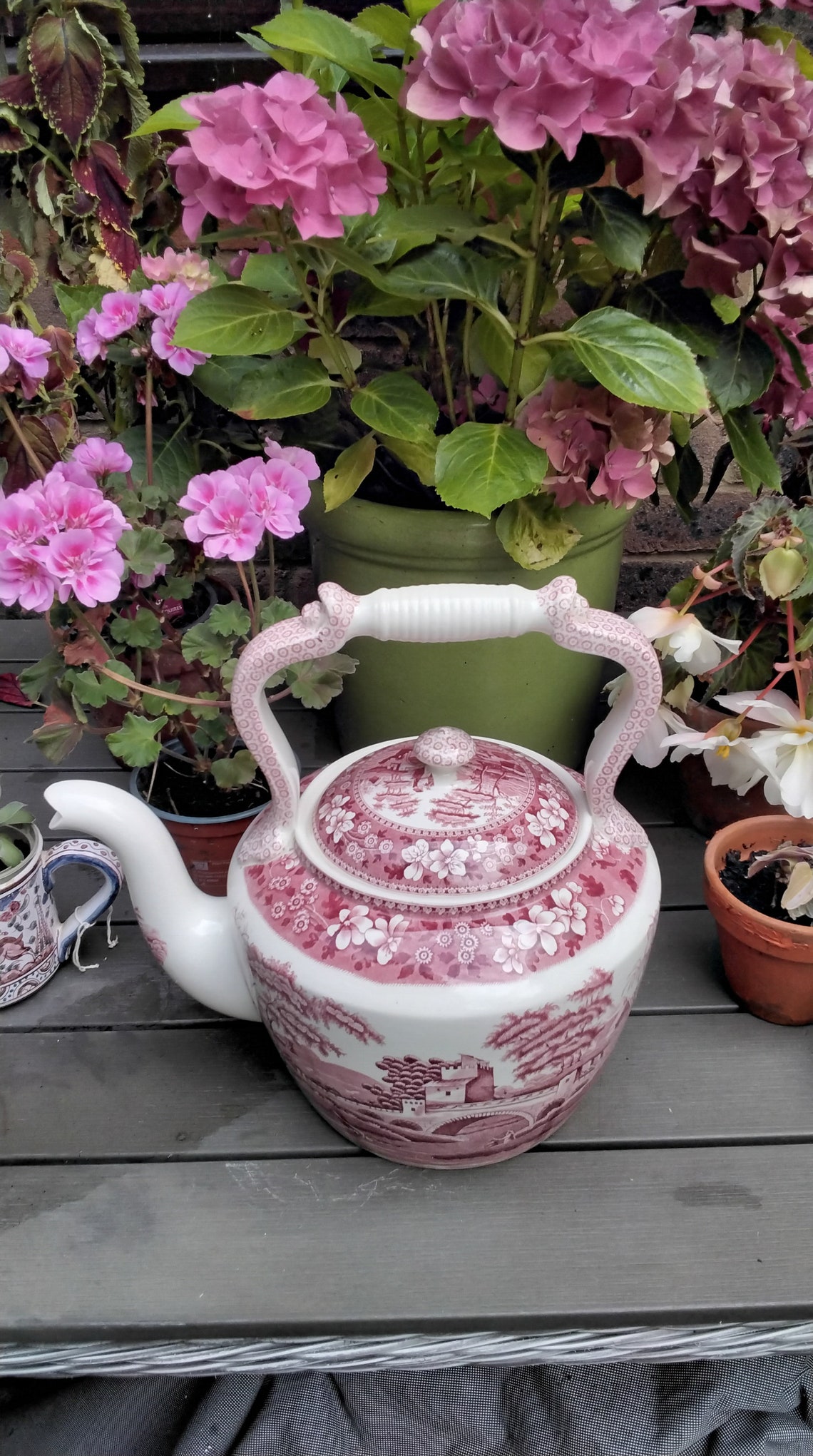Spode Copeland Tower Pink Kettle, 1960s, Super Stunning, and Mint. UK ...