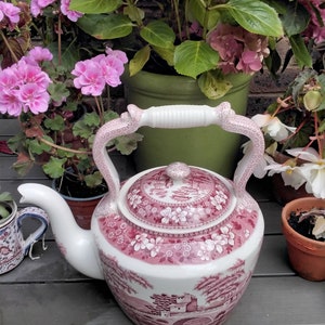 Spode Copeland Tower Pink Kettle, 1960s, Super Stunning, and Mint. UK ...