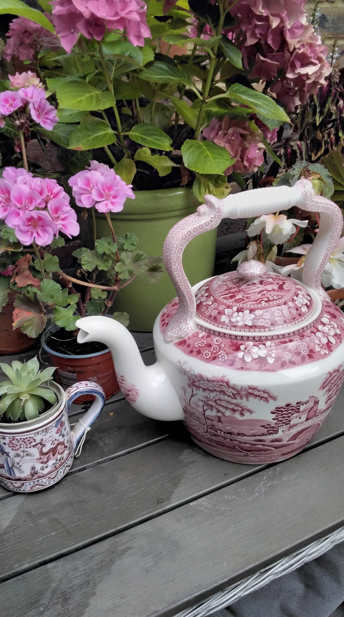 Spode Copeland Tower Pink Kettle, 1960s, Super Stunning, and Mint. UK ...