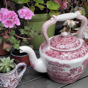 Spode Copeland Tower Pink Kettle, 1960s, Super Stunning, and Mint. UK ...