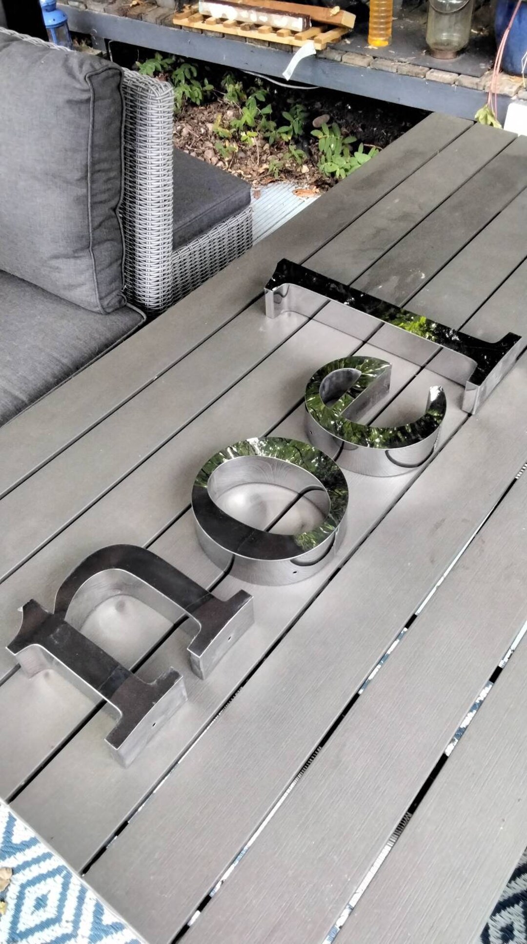 Noel the Word in Stainless Steel. 4 Letters 3 Dimensional Refurbished ...