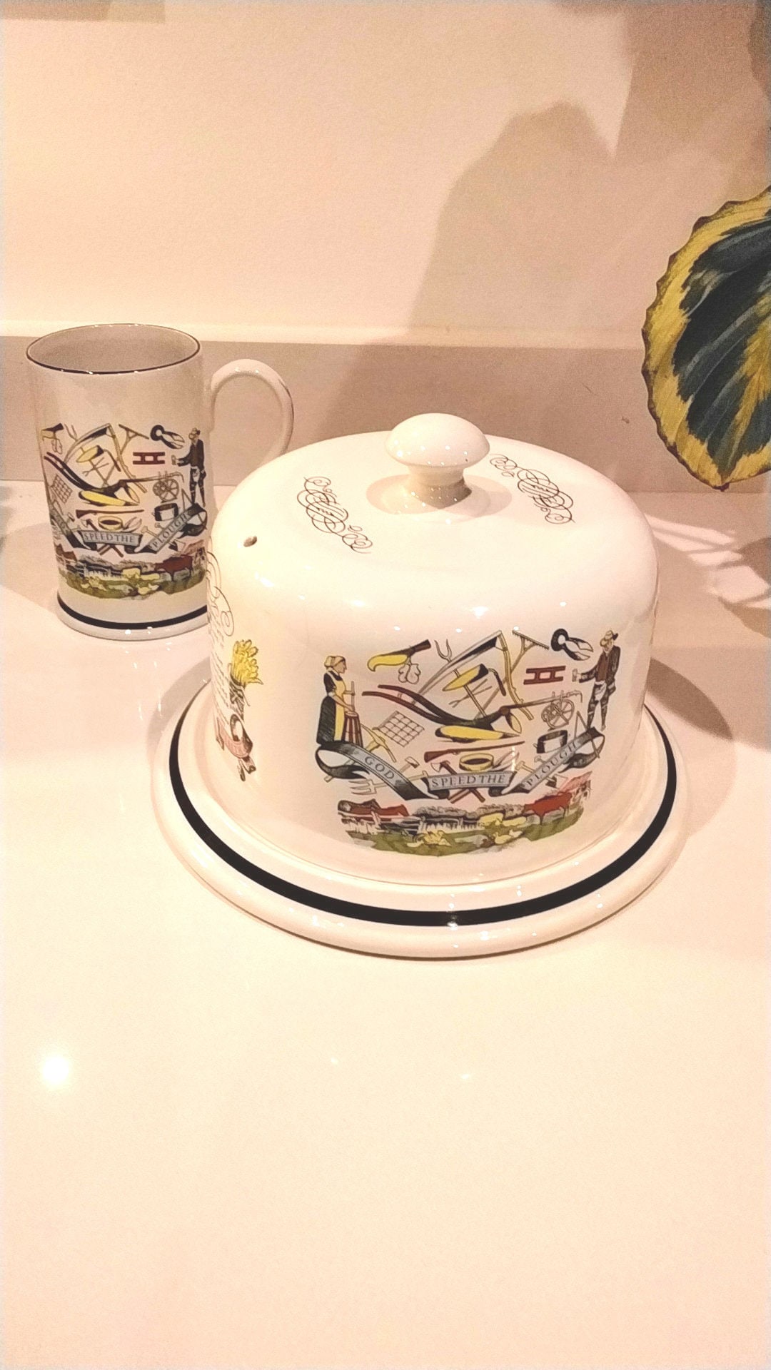 Burleigh Staffordshire England Cheese Dome, God Speed the Plough - Etsy