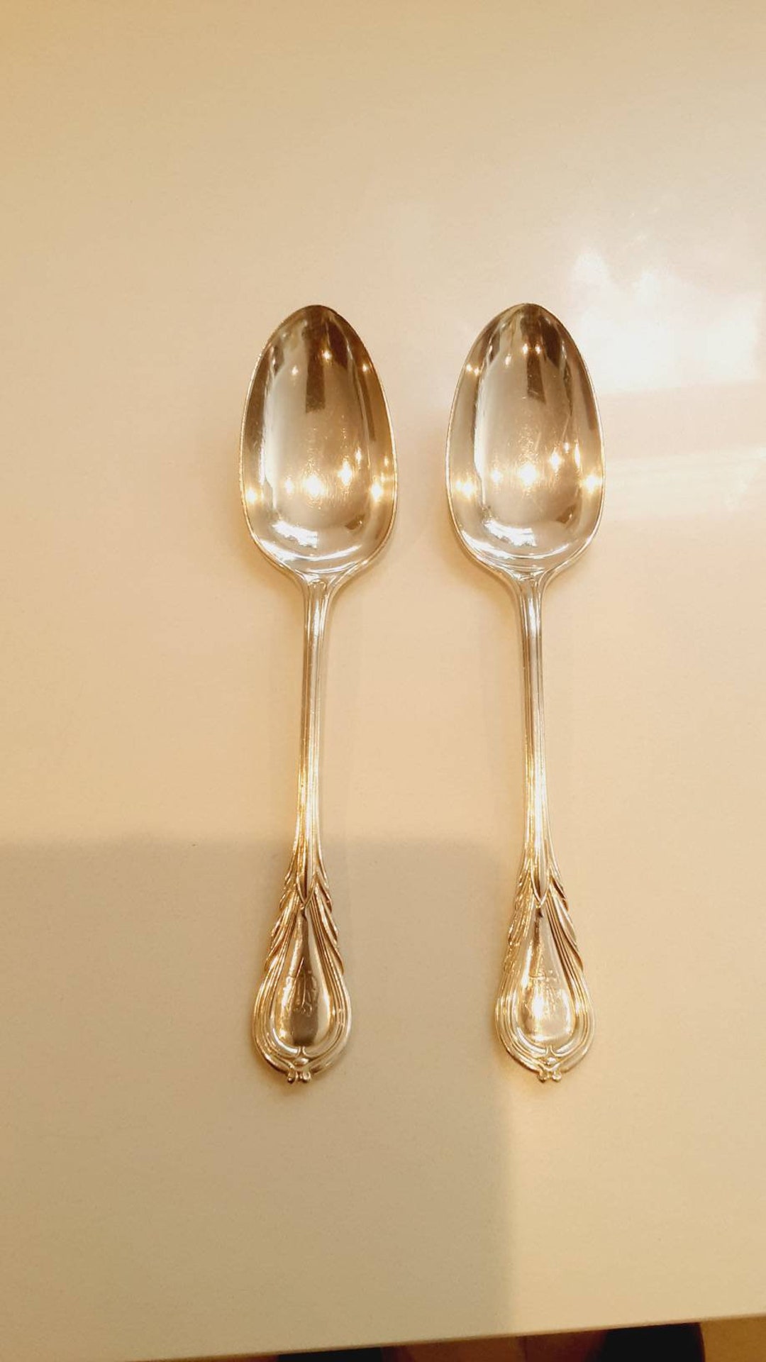 Art Nouveau Epns Table Spoons Epns A1 Plate. PAIR Monogrammed CLV. - Etsy