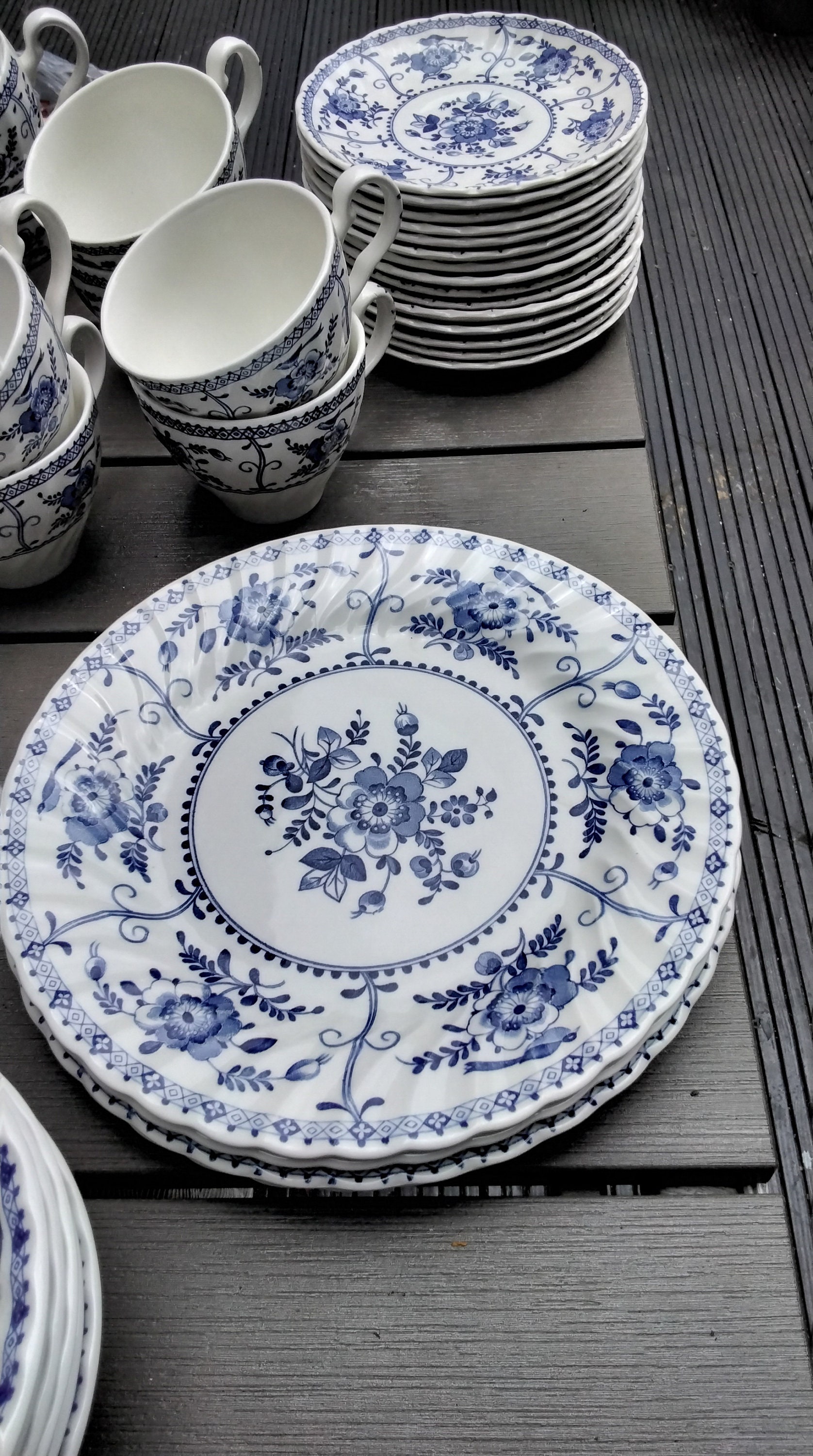 Johnson Brothers Indies, Spiral Flute Shape. Iconic 1970s Pattern. Open ...