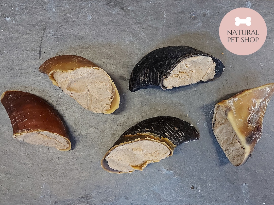 Meat Filled Cow Hooves Natural Dog Treats Premium Beef Hoof Long ...