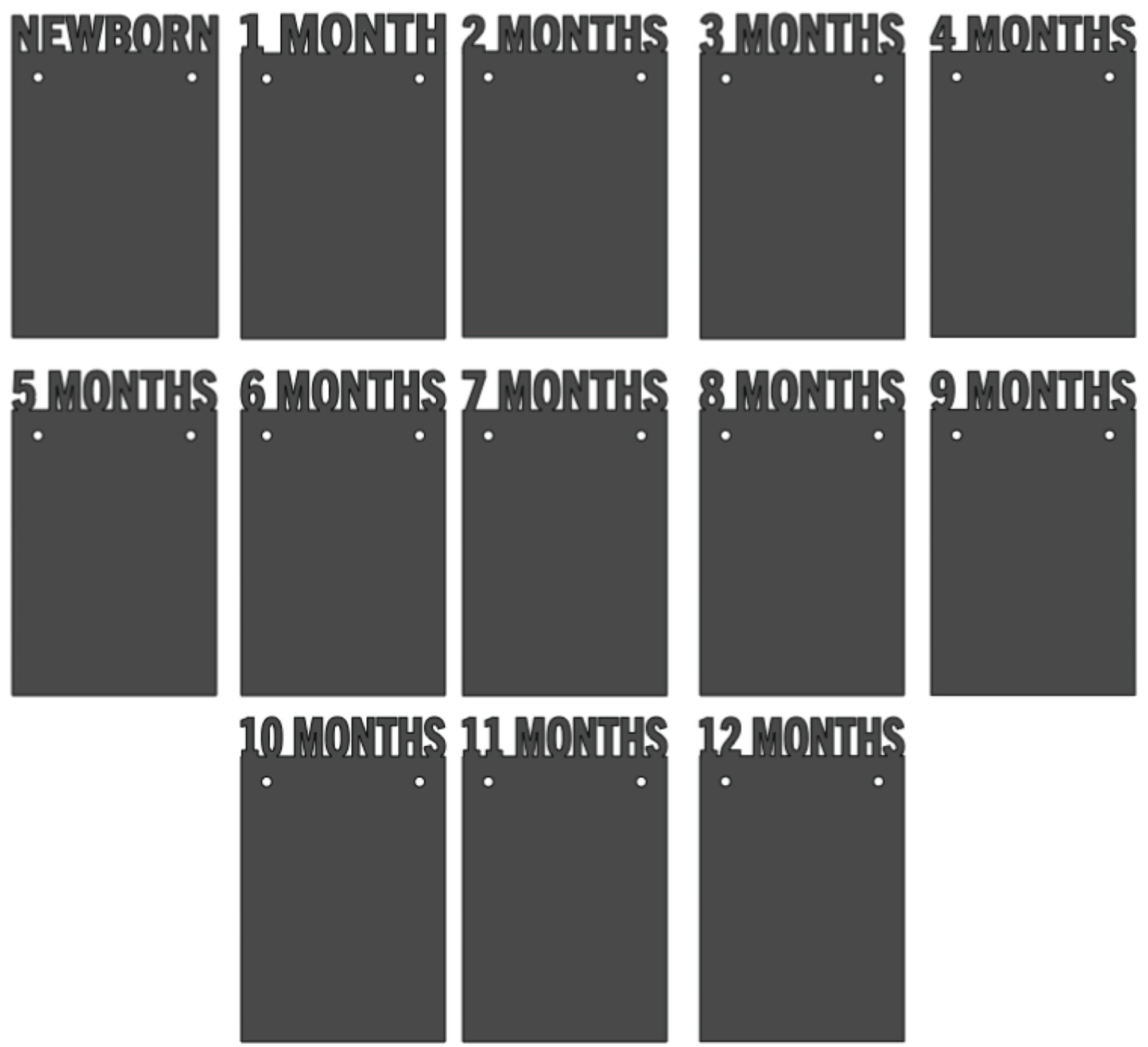 Baby First Birthday Month Banner SVG | Photo Display (digital Download ...