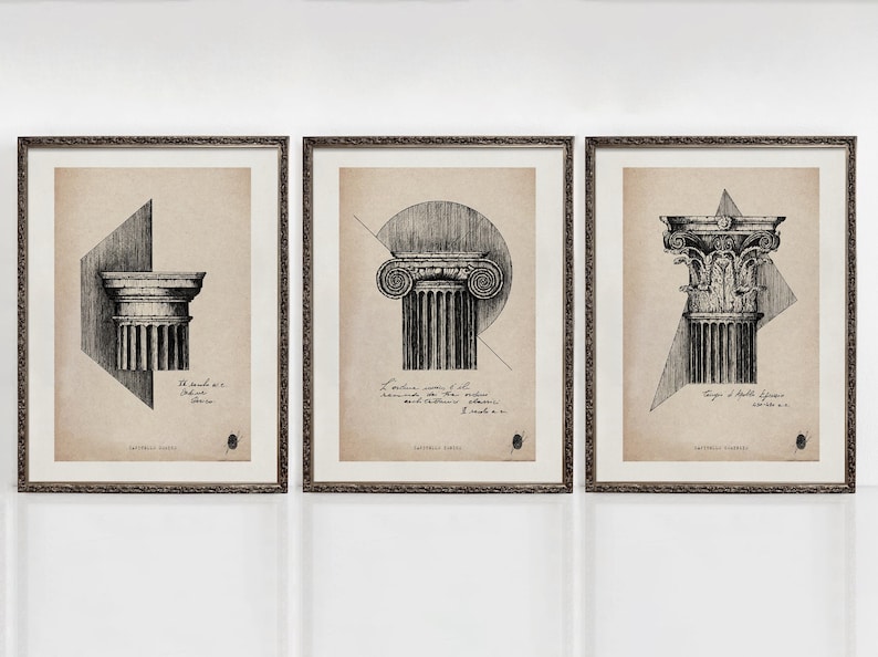 Classical Order | Architecture Print Set of 3 | Ancient Architecture ...