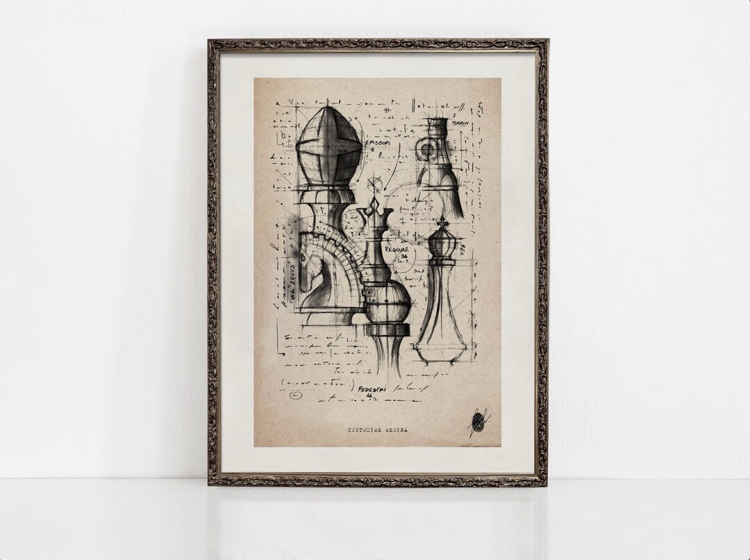 Custodire Regina | Chess Print | Chess Patent Prints | Chess Wall Art ...