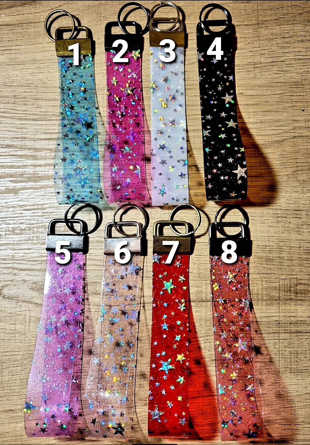 Transparent Jelly Key Fob Holographic Stars Wristlet | Etsy