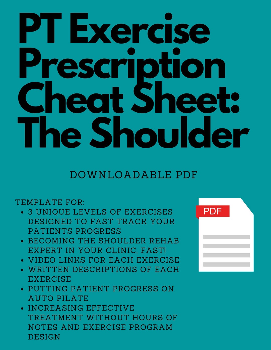 PT Exercise Prescription Cheat Sheet: the Shoulder - Etsy