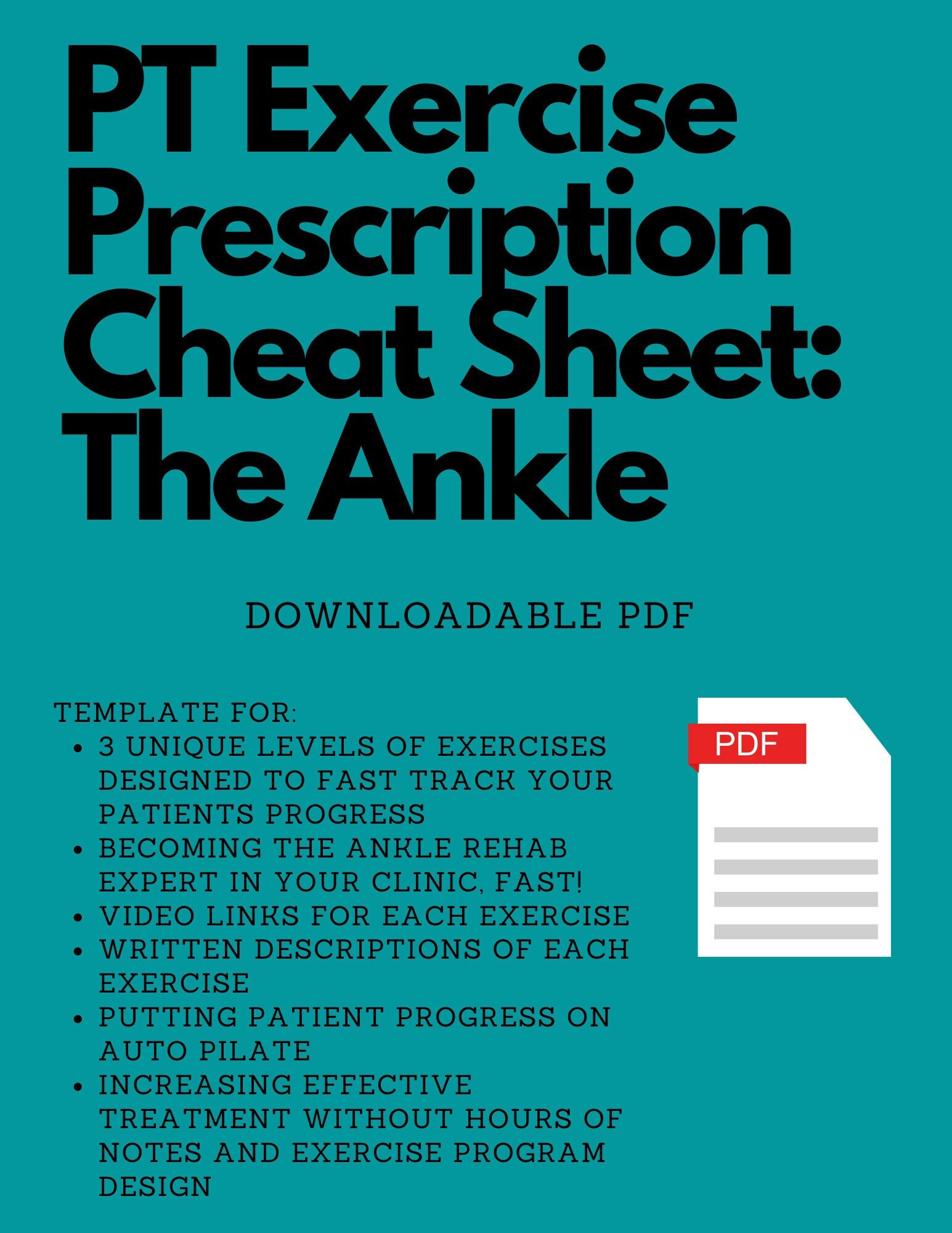 PT Exercise Prescription Cheat Sheet: the Ankle - Etsy