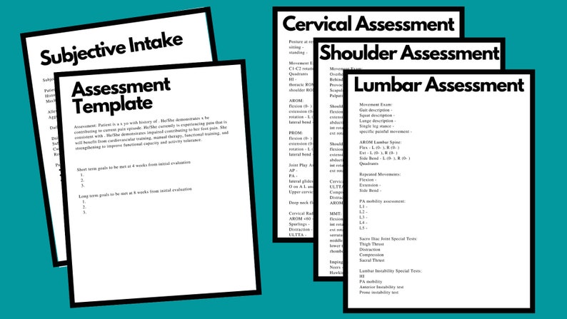 Ultimate New Grad PT Evaluation Template Cheat Sheets - Easy to ...