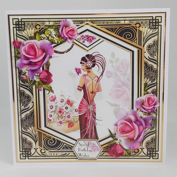 Sister 70th Art Deco Birthday Card - Etsy