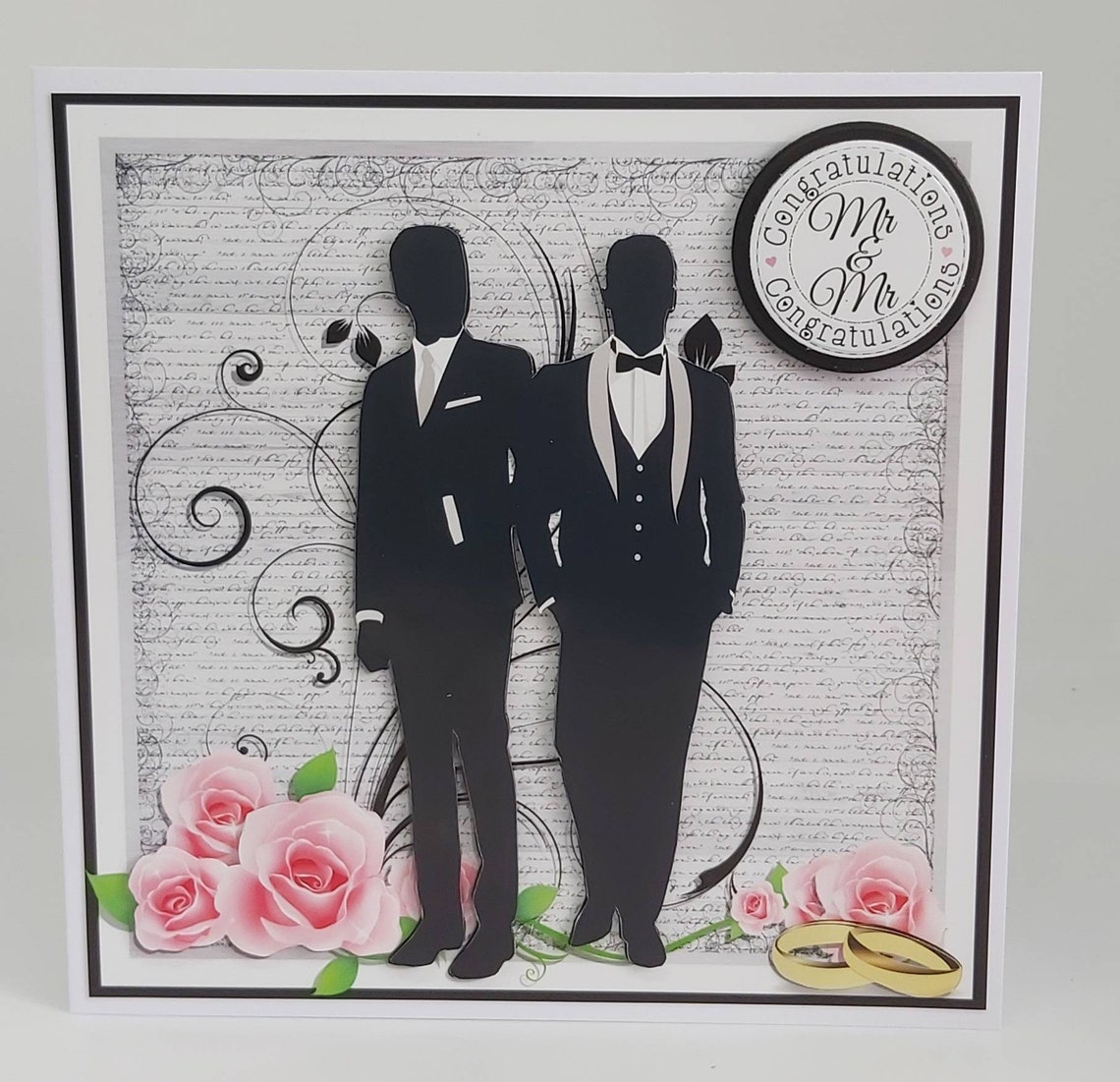 Mr And Mr Wedding Card Gay Couple Wedding Card Groom And Etsy Uk