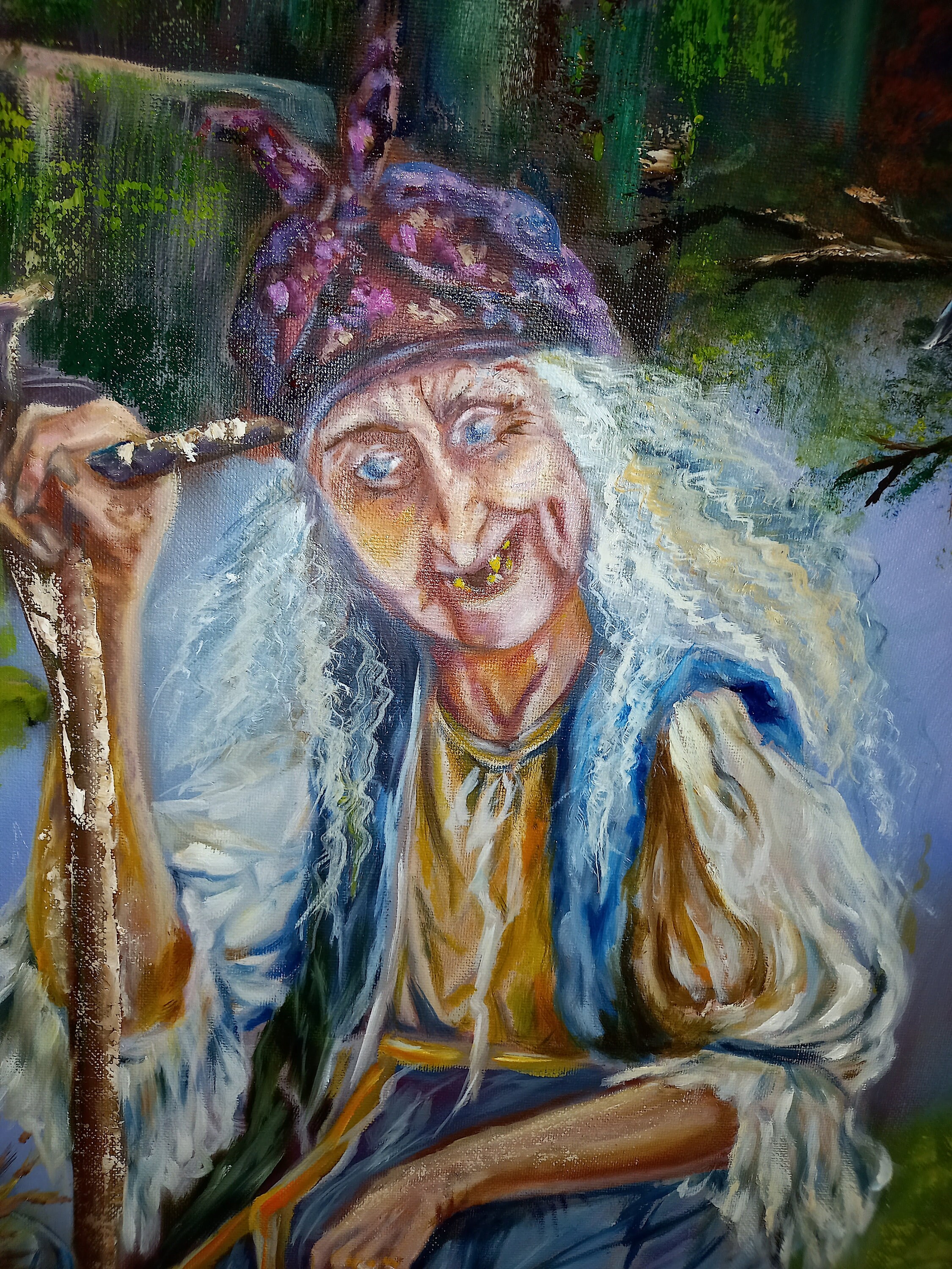 Baba Yaga 6080cm.a Large Oil Paintinga Goat From a Russian - Etsy