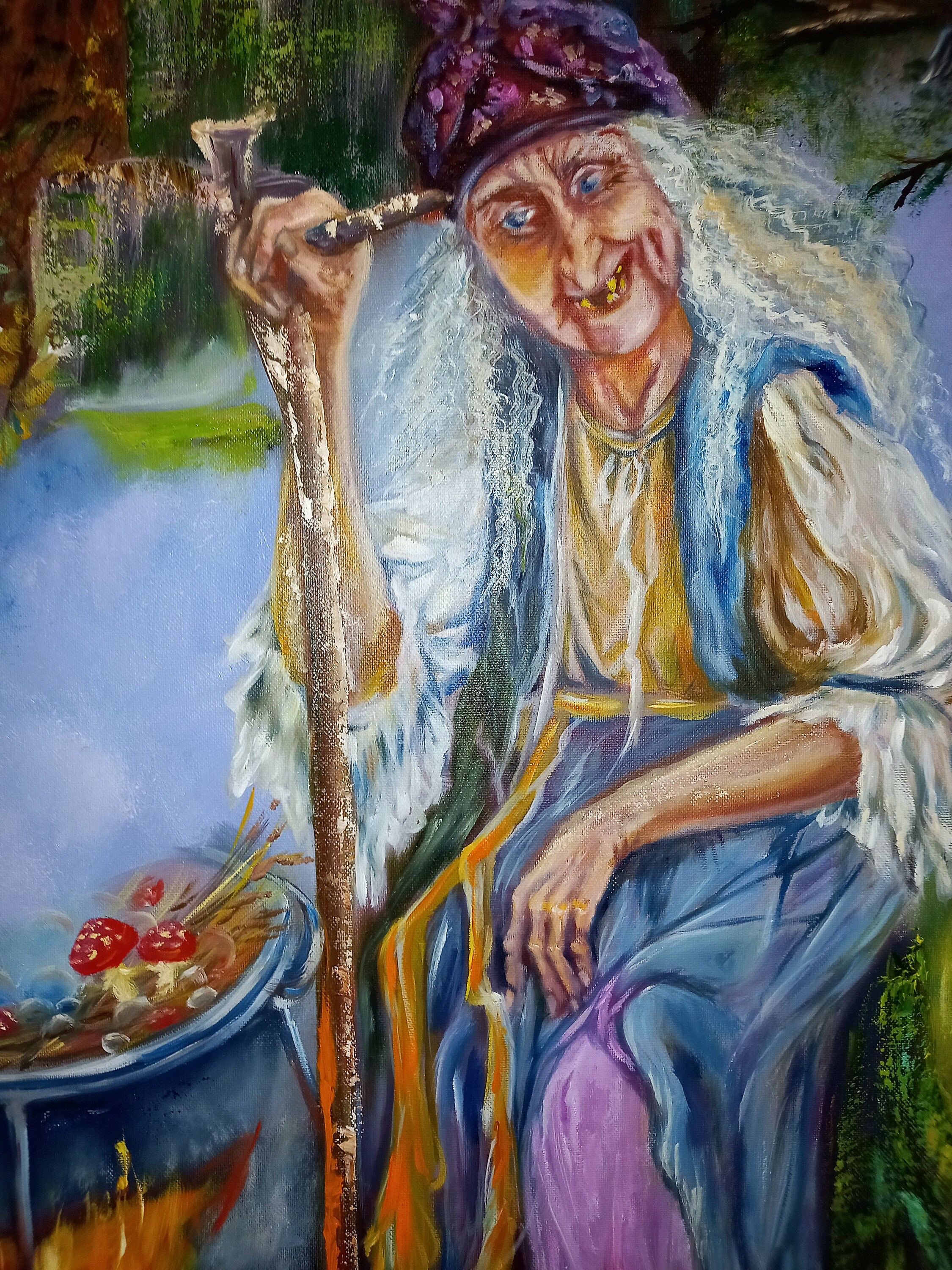 Baba Yaga 6080cm.a Large Oil Paintinga Goat From a Russian - Etsy
