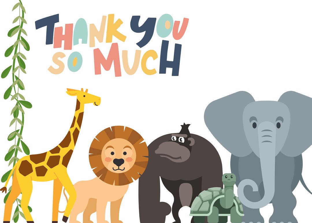 Thank You Animal Card - Etsy