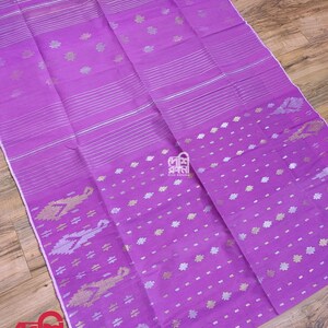 Original Dhakai Jamdani Saree, Lavender /multi Jari Work, Fall Piko ...