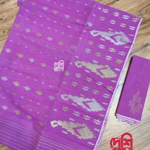 Original Dhakai Jamdani Saree, Lavender /multi Jari Work, Fall Piko ...