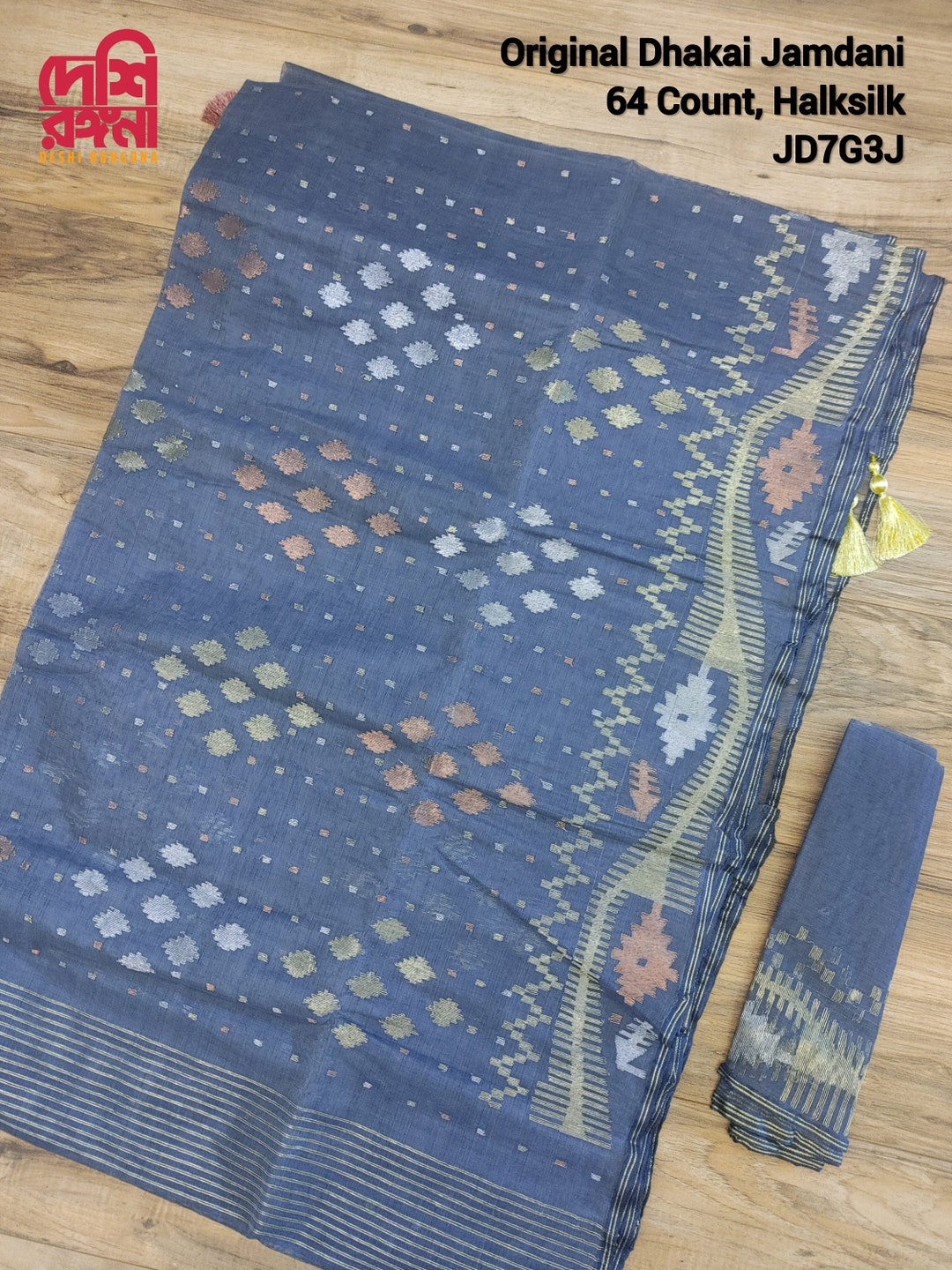 Original Dhakai Jamdani Saree Beautiful Gray With 3 Color - Etsy