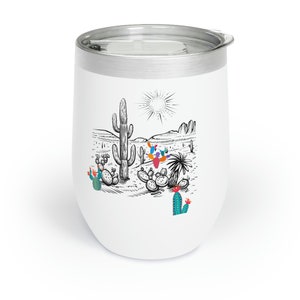 Cactus Themed Tumbler | Boho Wine Tumbler | Desert Scene | AZ Succulent ...