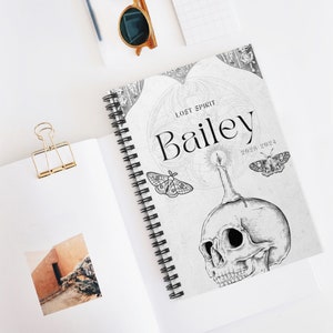 Personalized Dark and Edgy Goth Aesthetic Journal Notebook, Moth Spiral ...