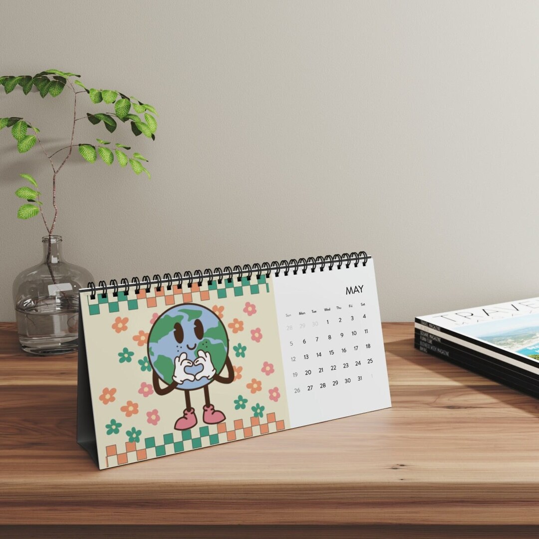 Retro 2024 Calendar, Retro Mascots, Dorm Calendar, Calendar for Office ...