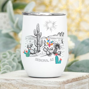 Cactus Themed Tumbler | Boho Wine Tumbler | Desert Scene | AZ Succulent ...