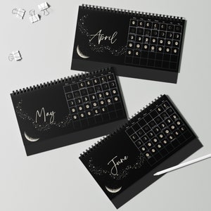 Moon Calendar 2024 desk Decor Moon Phases Office Calendar Lunar ...